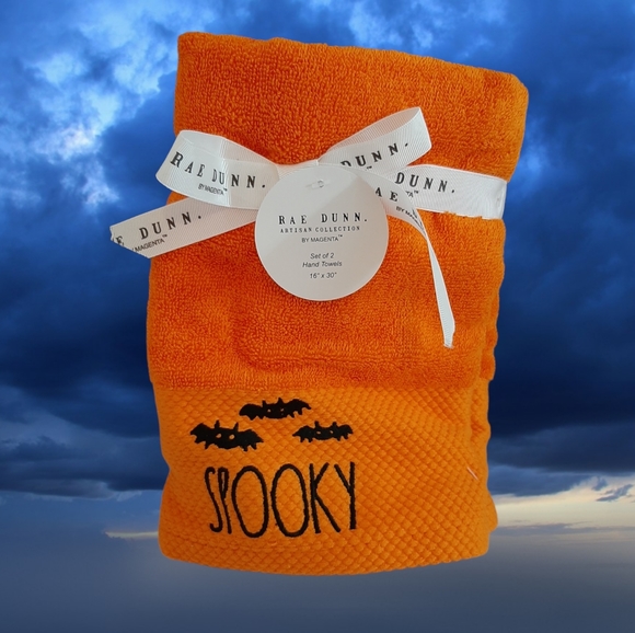 Rae Dunn | Bath | Rae Dunn Spooky 6 X 3 Cotton Halloween Bat Hand ...